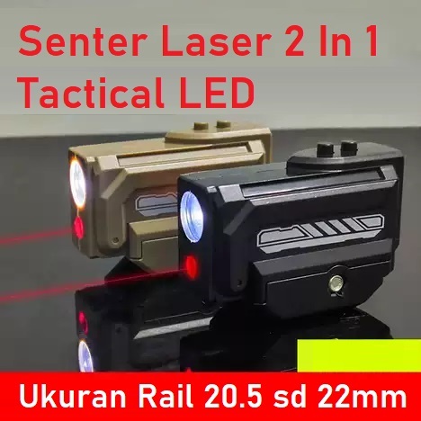 Jual Senter Laser 2 In 1 Tactical LED Ukuran Rail 20.5 sd 22mm | Shopee ...