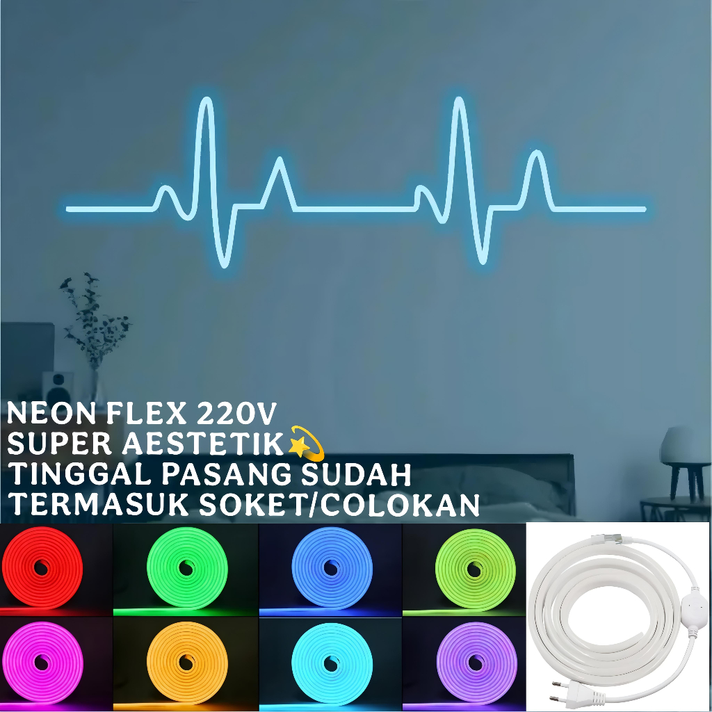 Jual Lampu LED Neon Flex 220V 1M 2M 3M 4M 5M Meter buat tulisan detak ...