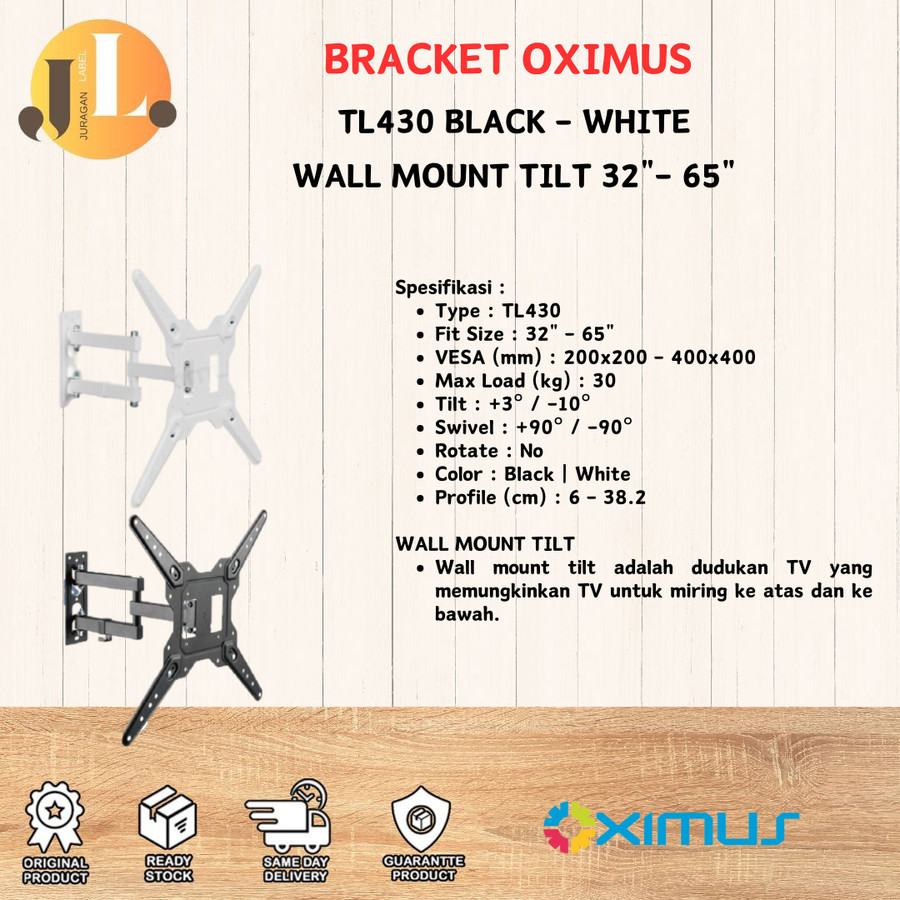 Jual Bracket Oximus TL430 32"-65" TV LED LCD Monitor Wall Mount Tilt ...