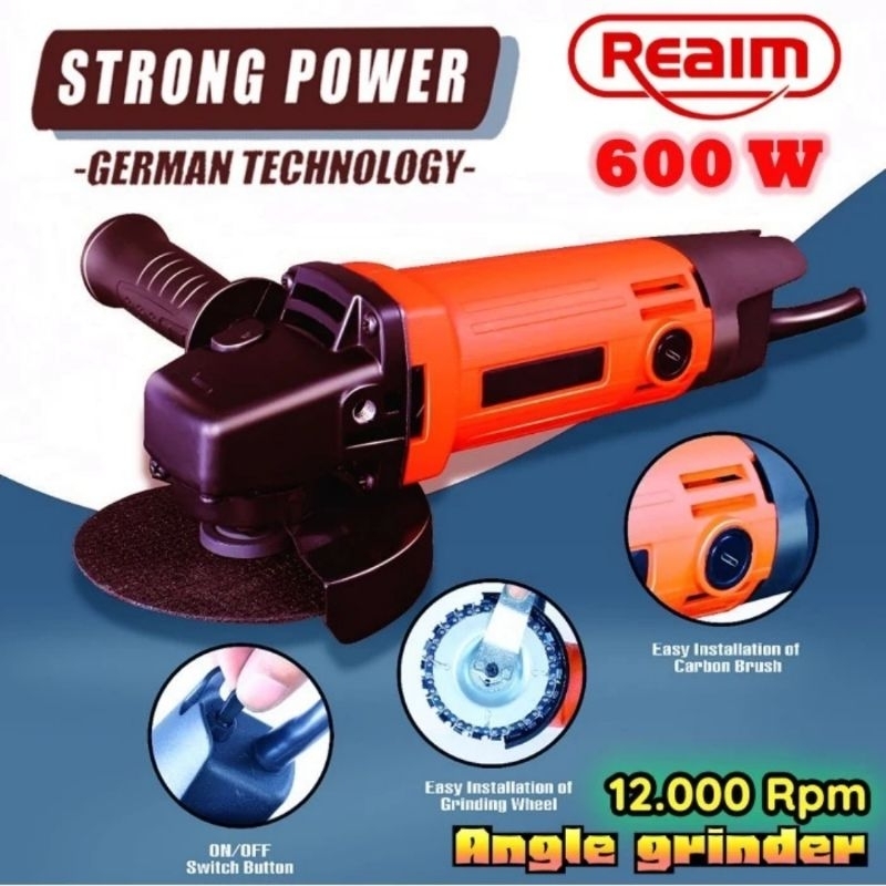Jual Mesin Gerinda Tangan Angle Grinder Grinda Mini 4" Inch 100mm Mata ...