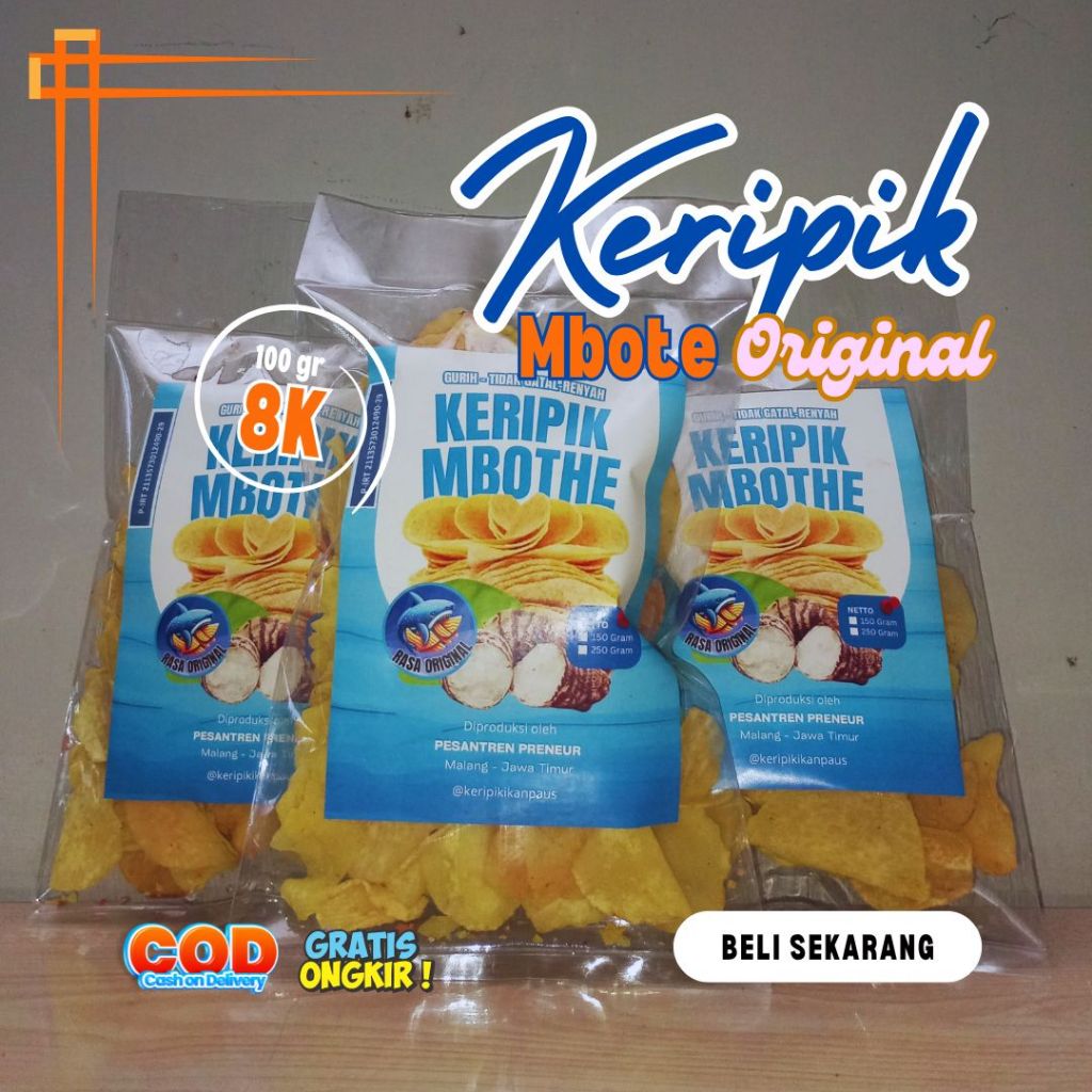Jual Nikmati Kriuk Alami! Keripik Mbote Original 100gr, Snack Nusantara ...
