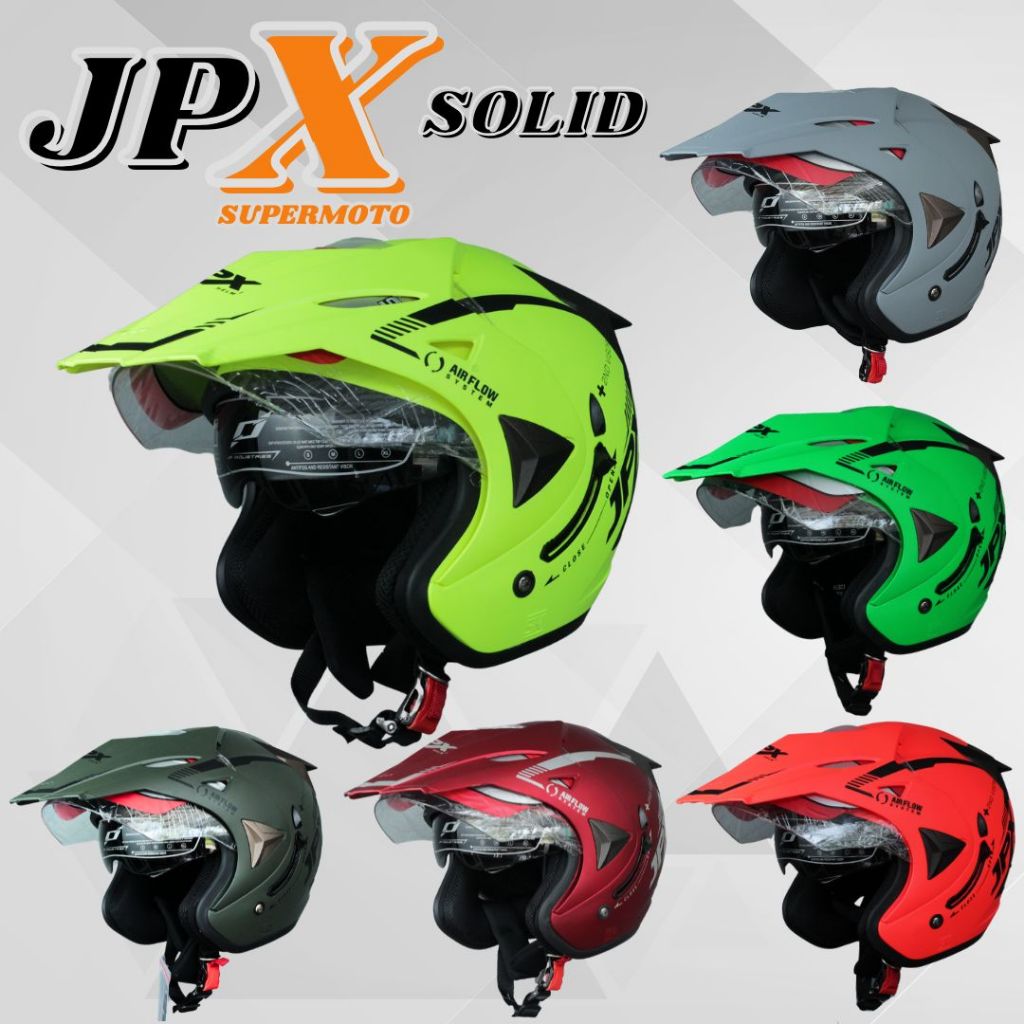 Jual HELM JPX SUPERMOTO SOLID BLACK DOFF ORIGIANAL HELM JPX SEMICROSS ...