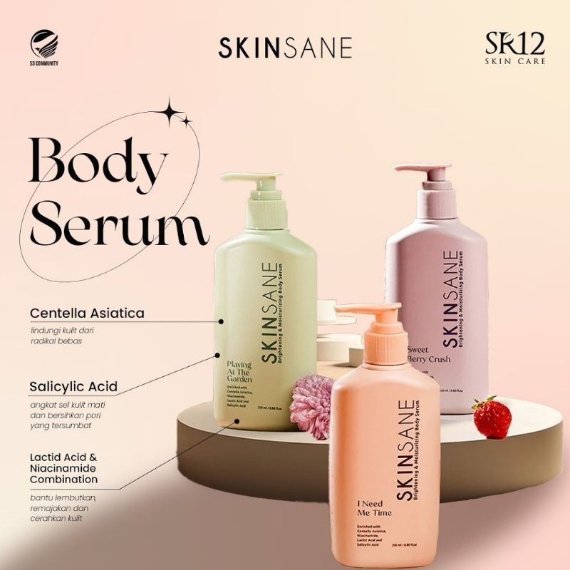 Jual SR12 -SKINSANE BRIGHTENING & MOISTURIZING BODY SERUM 250ml ...