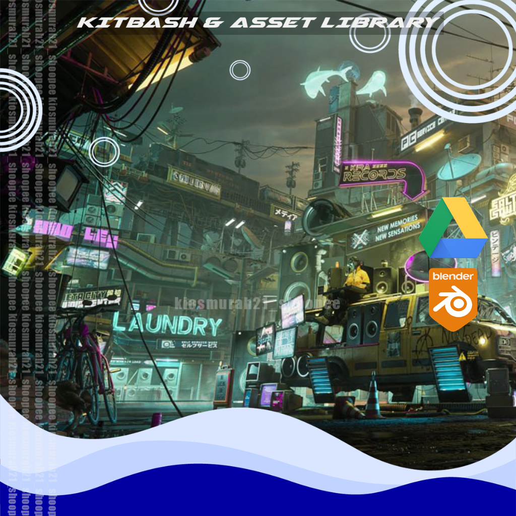 Jual KitBash3D - Cyber District Kitbash 3D Blender 3D Model Asset ...