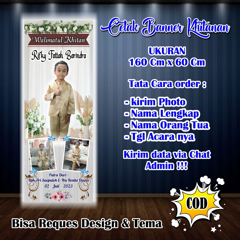 Jual Spanduk Banner Khitanan Ukuran 60 cm x 160 cm | Shopee Indonesia