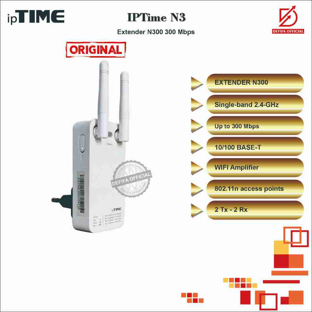 Jual IPTime Router WIFI Wireless Extender Repeater N3 300 Mbps | Shopee Indonesia
