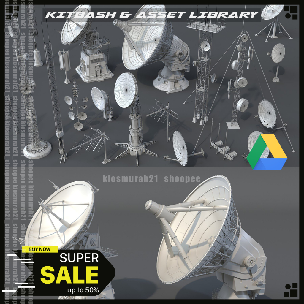 Jual Antennas - 20 pieces part 2 Kitbash 3D Model Asset Library | Shopee Indonesia