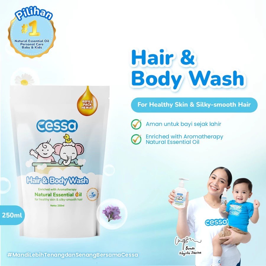 Jual Cessa Hair & Body Wash Refill - Healthy Skin & Silky Smooth Hair 250 Ml | Shopee Indonesia
