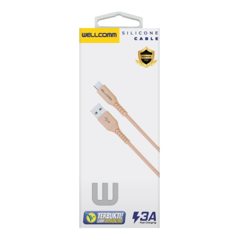 Jual Wellcomm Cable Kabel Silikon 3A type-c - type-c | Shopee Indonesia