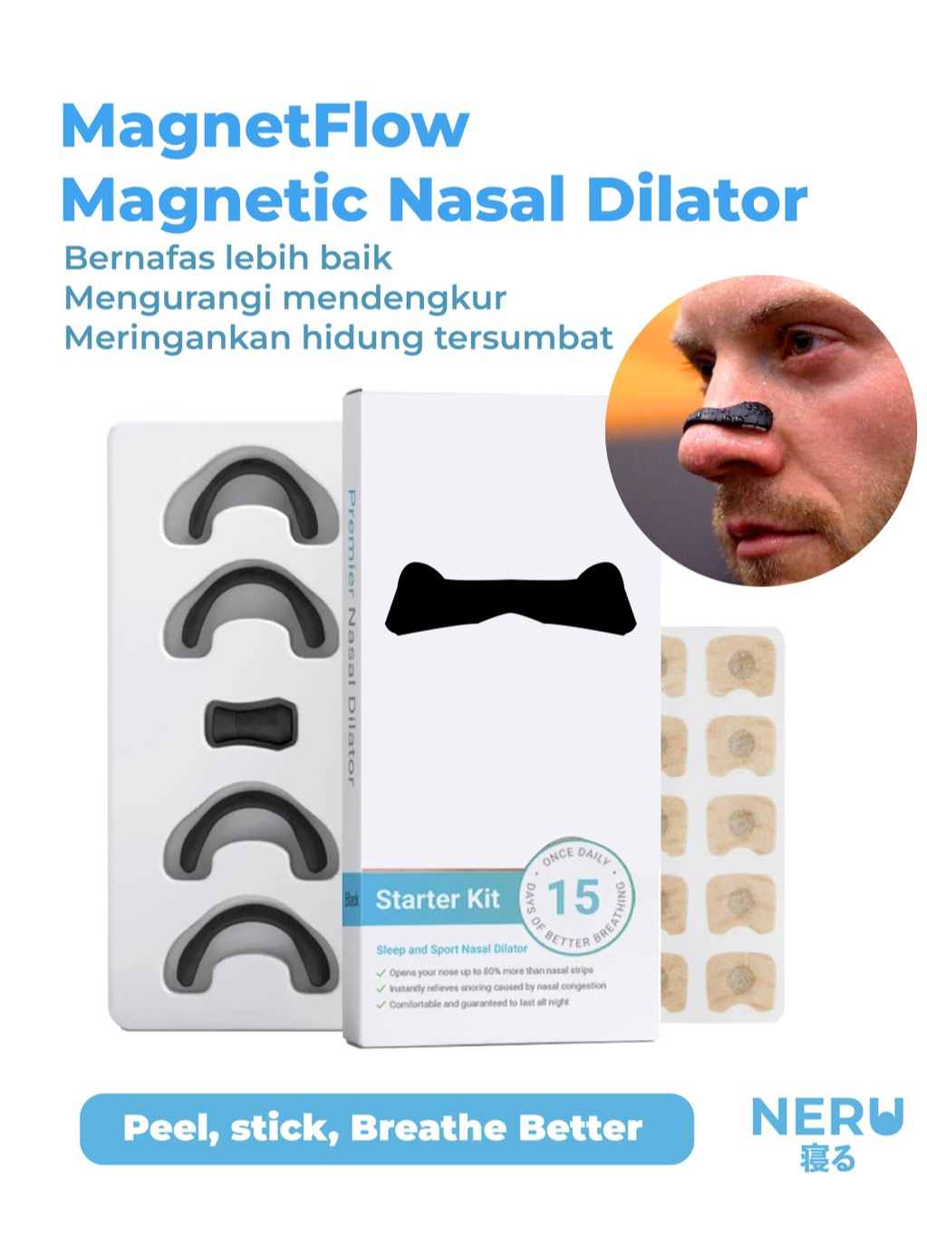 Jual MagnetFlow Magnet Nose Strip Nasal Dilator Anti Ngorok Apnea ...