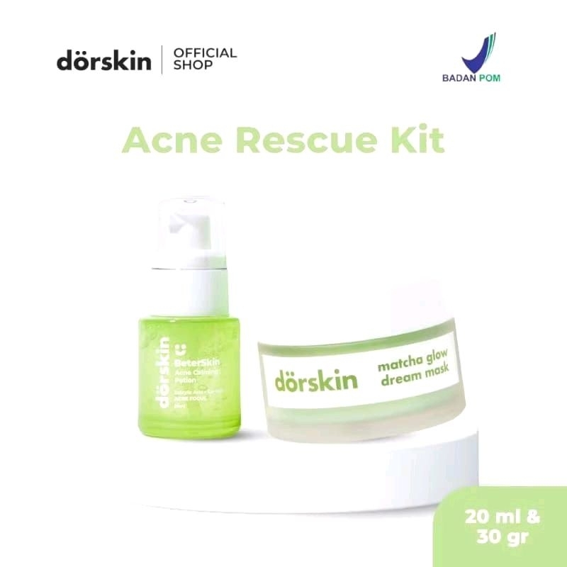 Jual Acne Rescue Kit ) Dorskin Matcha Glow Dream Sleeping Mask+ ...