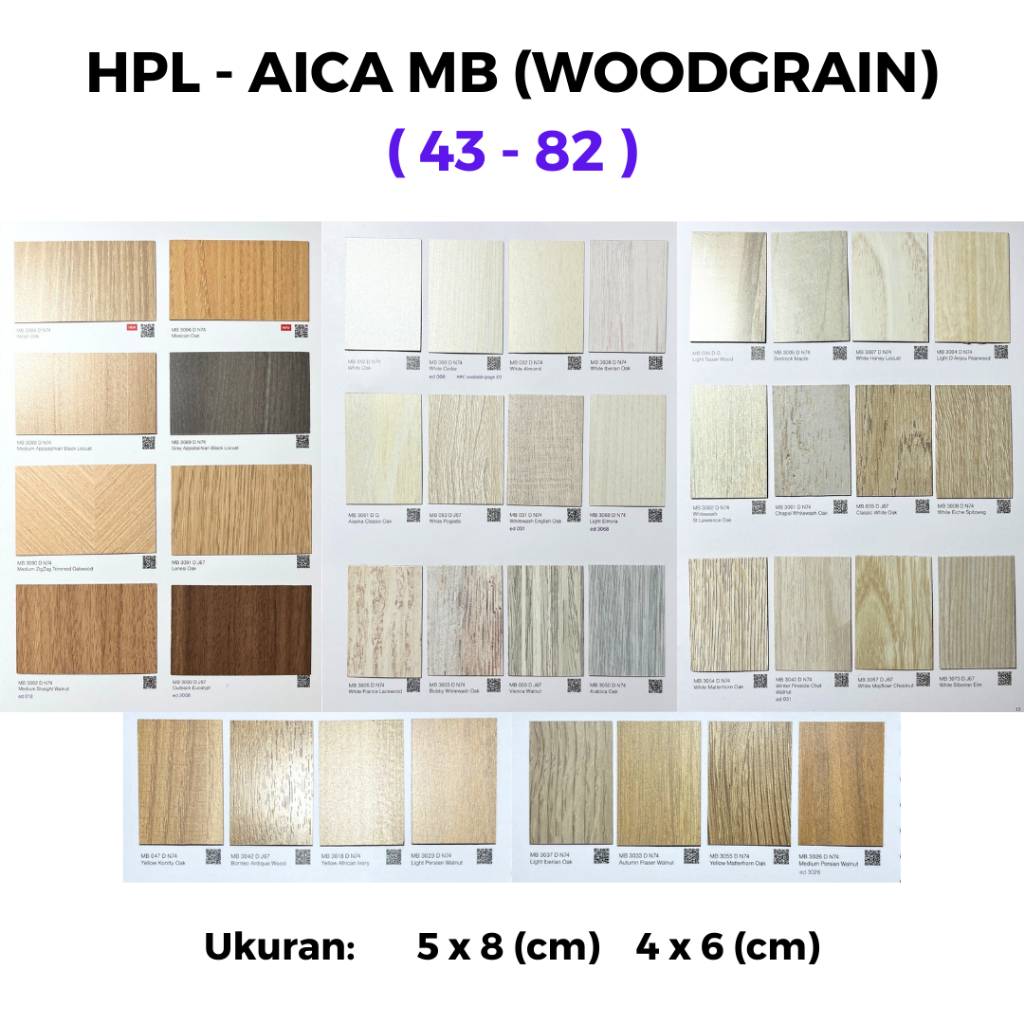 Jual Sample Material HPL AICA MB Wood Kayu (43-82) | Material Interior ...