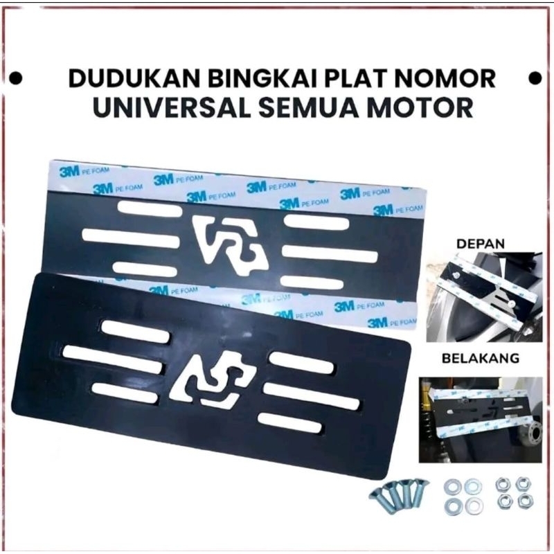Jual FRAMELESS Plat Nomor Motor 1 Set Depan Belakang Motor Dudukan ...