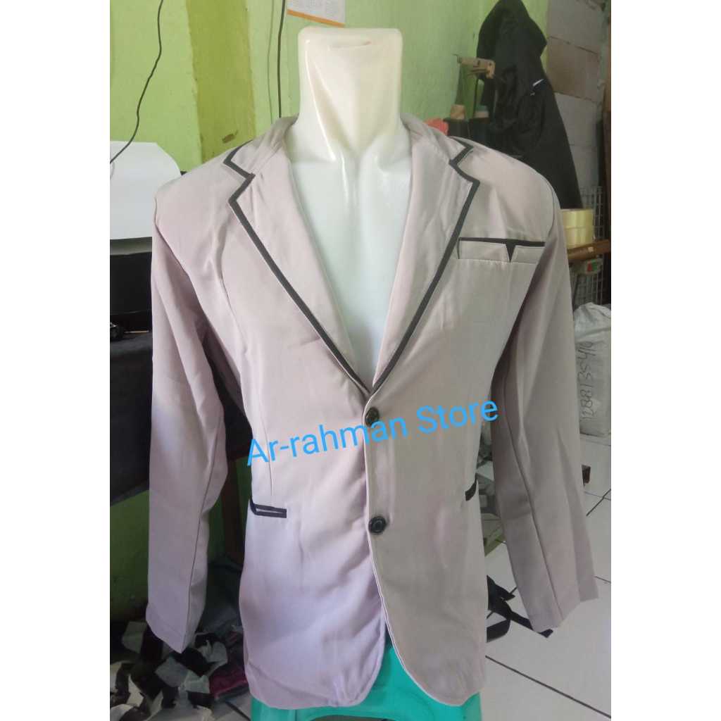 Jual Jas almamater abu lis hitam II almet abu polos II jas pesantren sekolah kampus | Shopee ...
