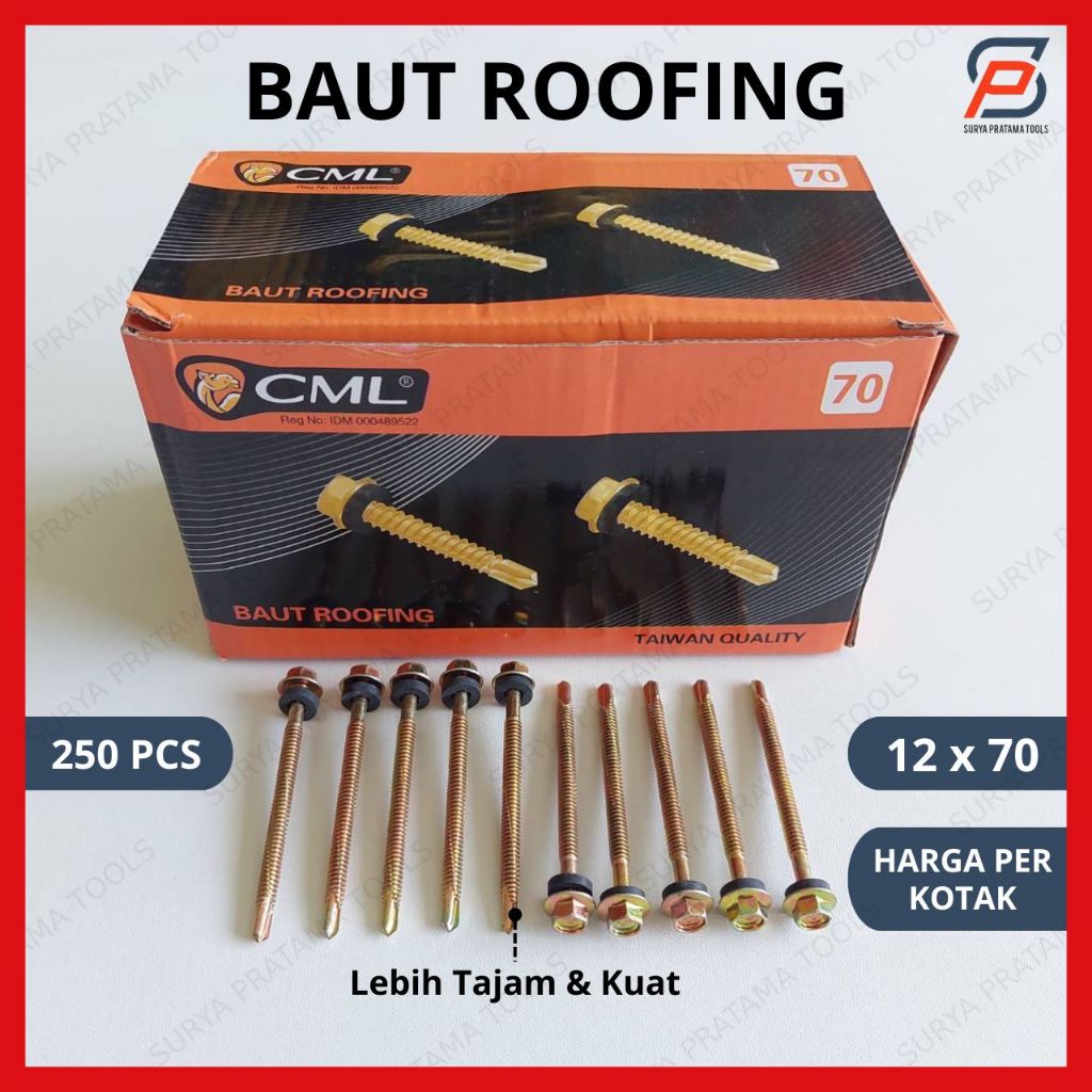Jual [250 PCS] Baut Roofing Camel 12x70 Per Kotak Baja Ringan SDS 7cm ...
