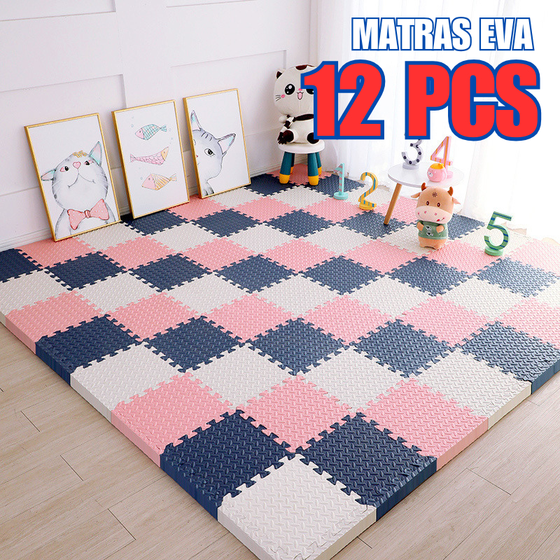 Jual Paket 12 Pcs Matras Bayi Playmate Evamat Puzzle 30x30 cm 12mm Alas ...