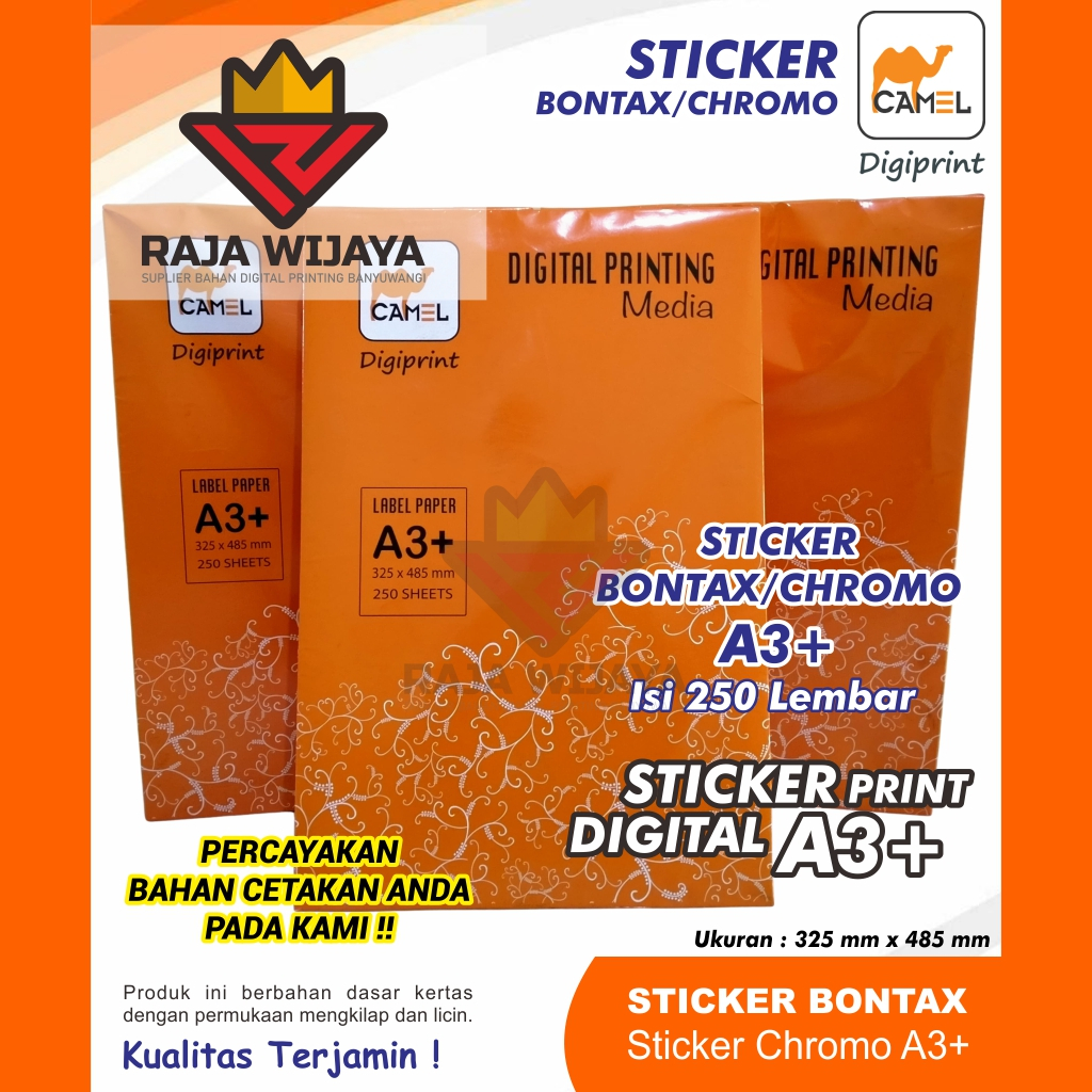 Jual KERTAS STIKER BONTAX A3+ CAMEL DIGIPRINT - STICKER Chromo / Bontac ...