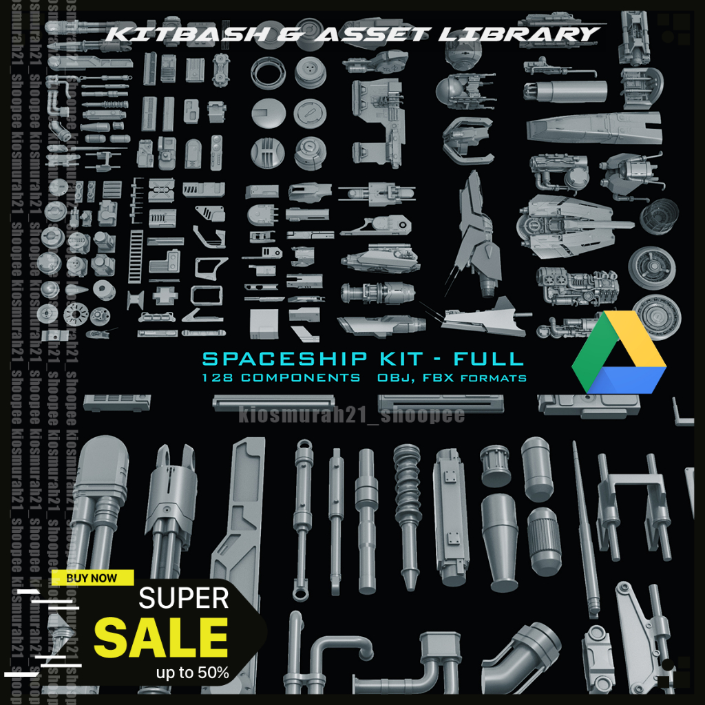 Jual Spaceship Kit - Full Kitbash 3D Model Asset Library | Shopee Indonesia