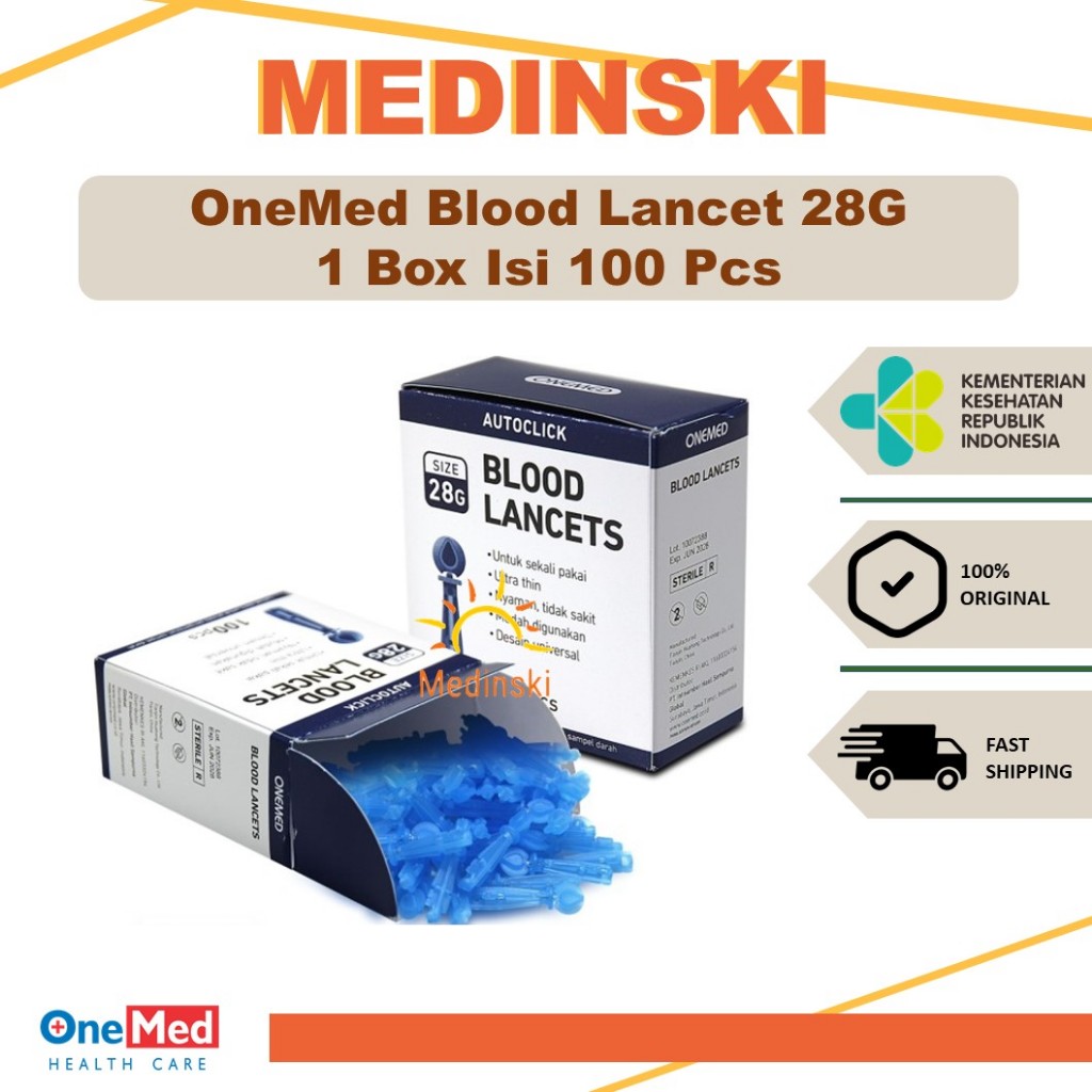 Jual OneMed Jarum Blood Lancet 28G Lancets Box Isi 100 Easy Touch Nesco GlucoDr Easytouch Gluco ...
