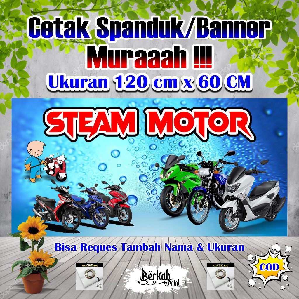Jual Spanduk Banner Cuci Motor Ukuran 120 cm x 60 cm | Shopee Indonesia