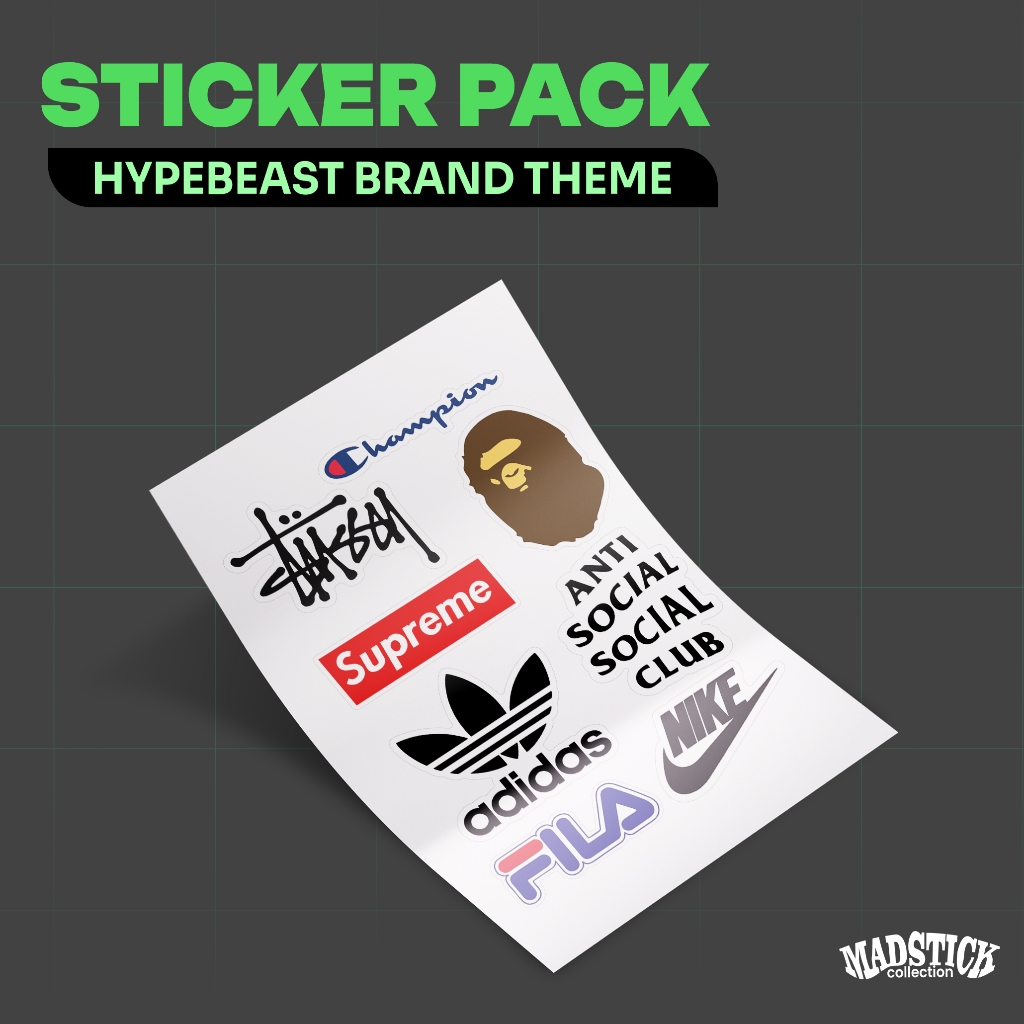 Jual STICKER PACK HYPEBEAST BRAND / STICKER LOGO BRAND / STICKER ...