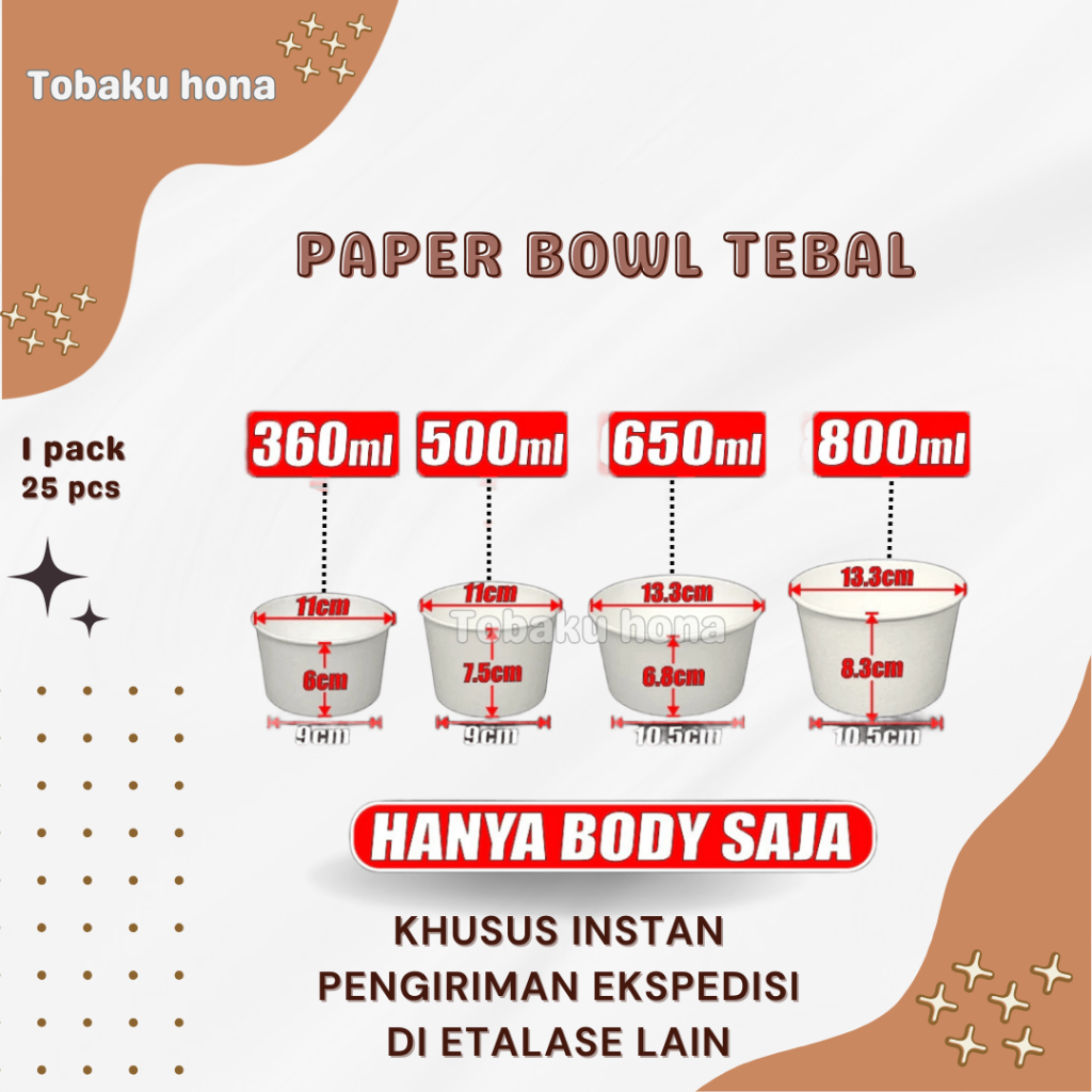 Jual Trifinity Paper Bowl Tebal 360ml 500ml 650ml 800ml Per Dus Hanya ...