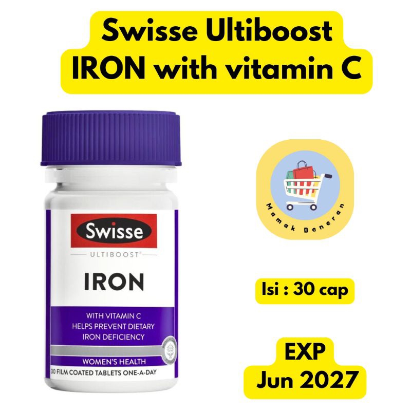 Jual Swisse Ultiboost Iron Suplemen Vitamin zat besi penambah darah isi ...