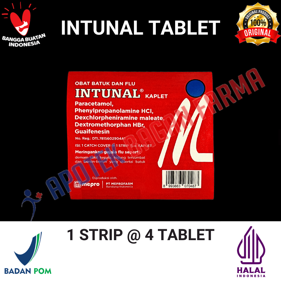 Jual INTUNAL MERAH STRIP 4 TABLET | Obat Batuk Pilek Demam | Shopee ...