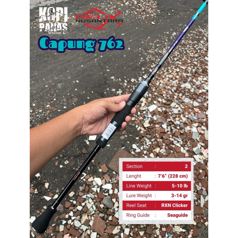 Jual Rod Joran Relix Nusantara Capung 762 Blue Spider 5-10 lb termasuk ...