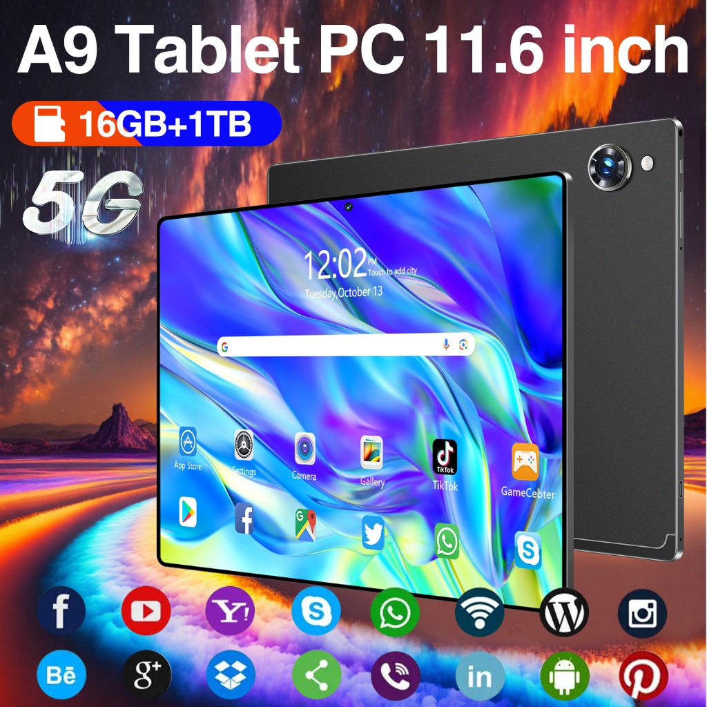 Jual 2024 Tablet 5G A9 11.6inch 16GB+1024GB untuk pembelajaran dan ...