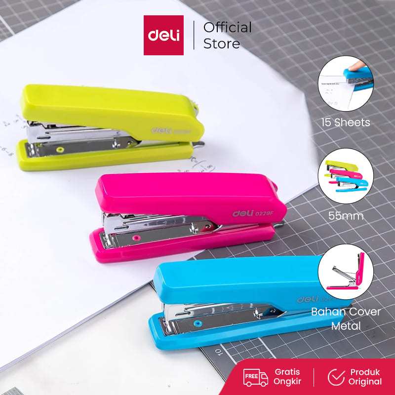 Jual Deli Staples Stapler Tahan Lama Durable 10 15lembar sheets Biru ...