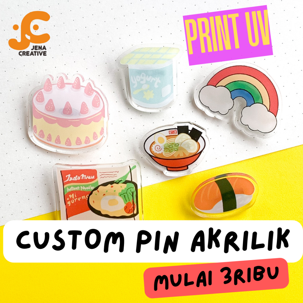 Jual Custom Pin Akrilik| Cetak Pin Bros Akrilik UV | Custom Print UV ...