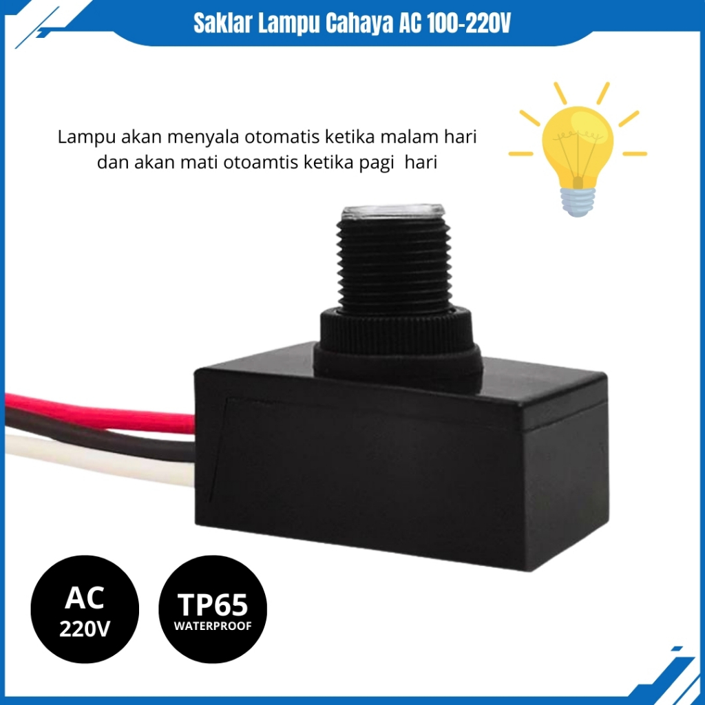 Jual Saklar Lampu Otomatis Sensor Cahaya AC 220V Photocell Otomatis ...