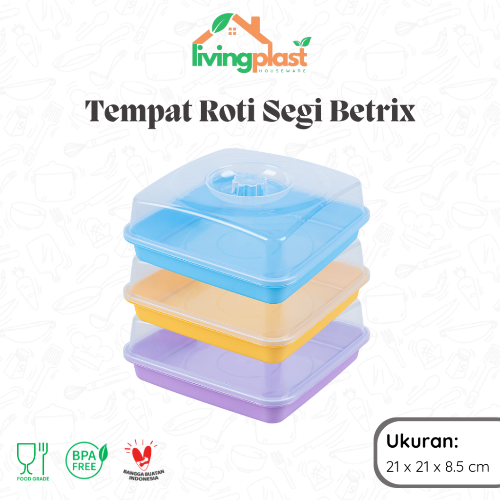 Jual Tempat Donat Segi Betrix / Kotak Donat Plastik / Tempat Roti ...
