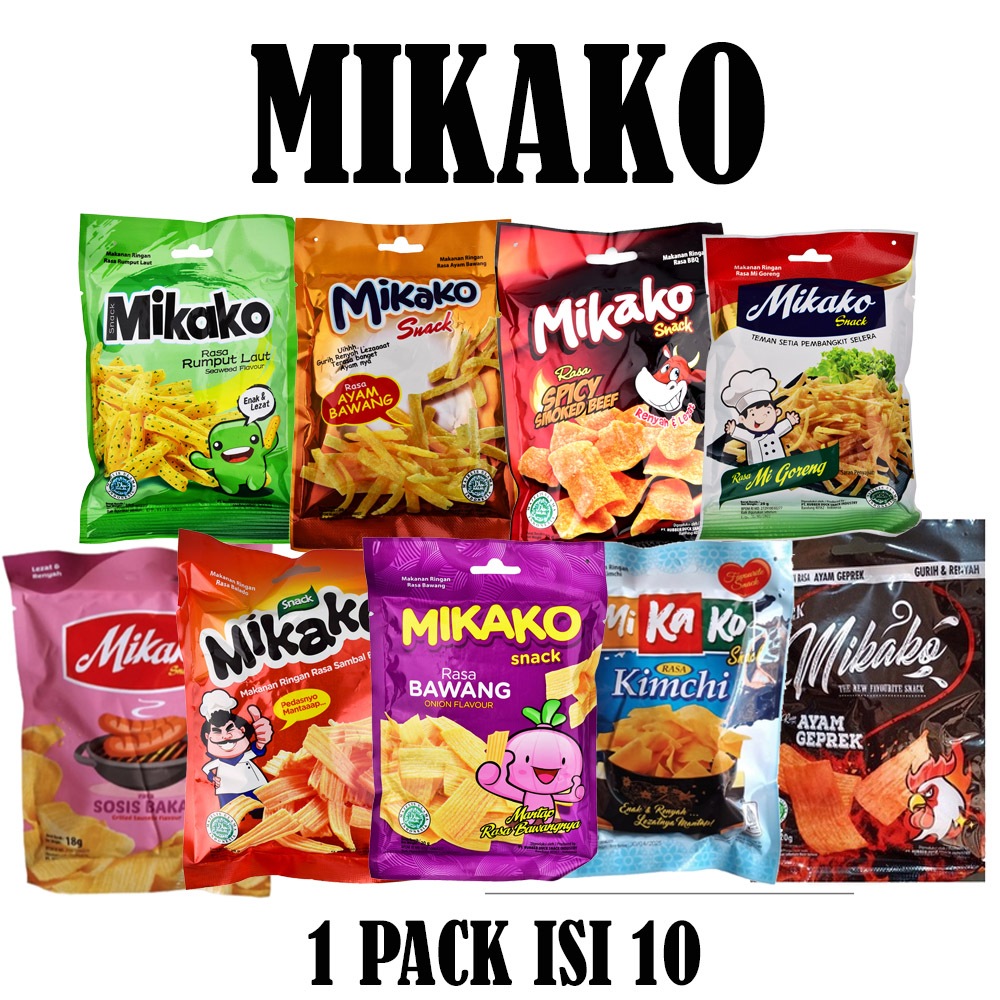 Jual SNACK MIKAKO SNACK KERIPIK ISI 10 | Shopee Indonesia