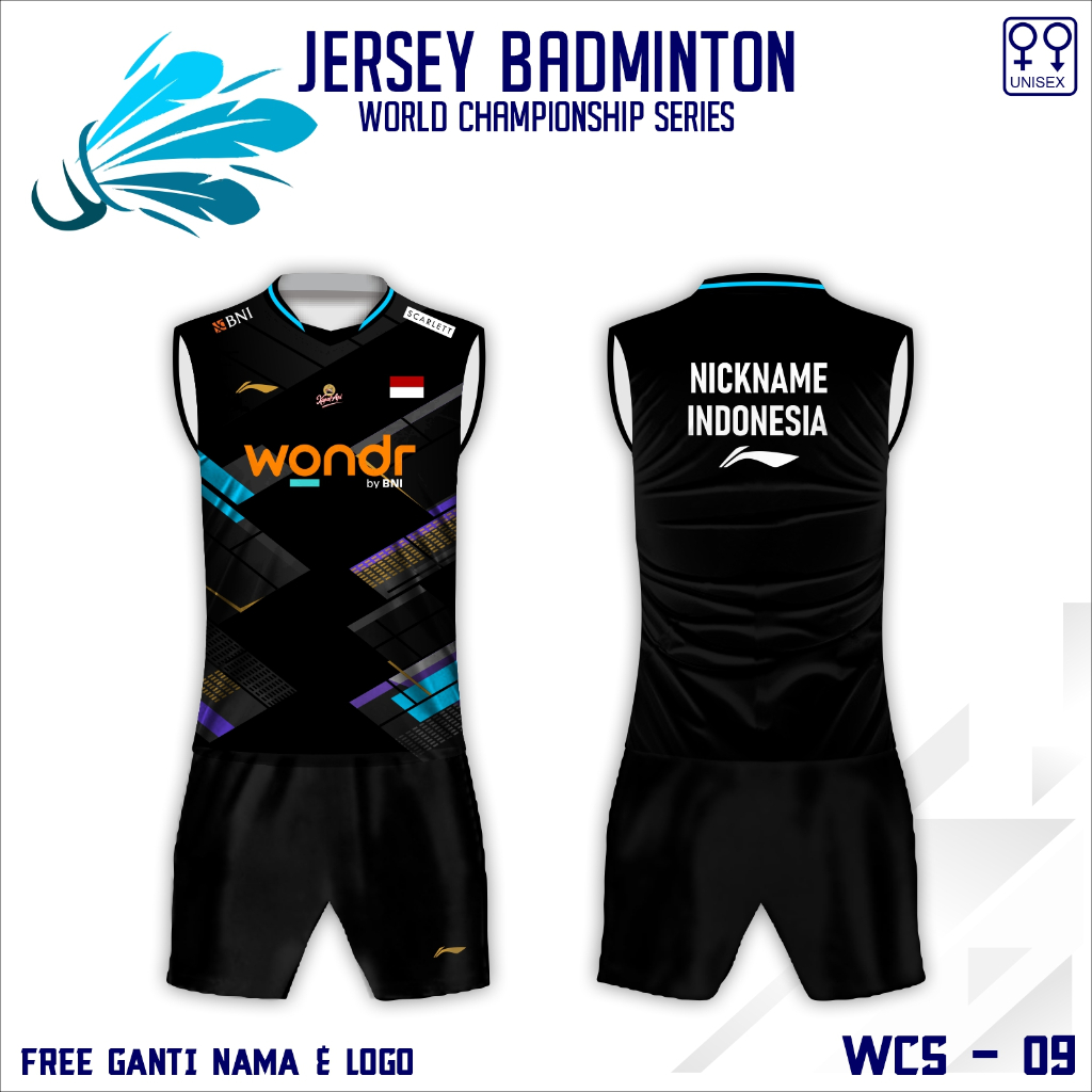 Jual Set jersey celana badminton BWF world tour finalis jojo kaos singlet baju bulu tangkis LN ...