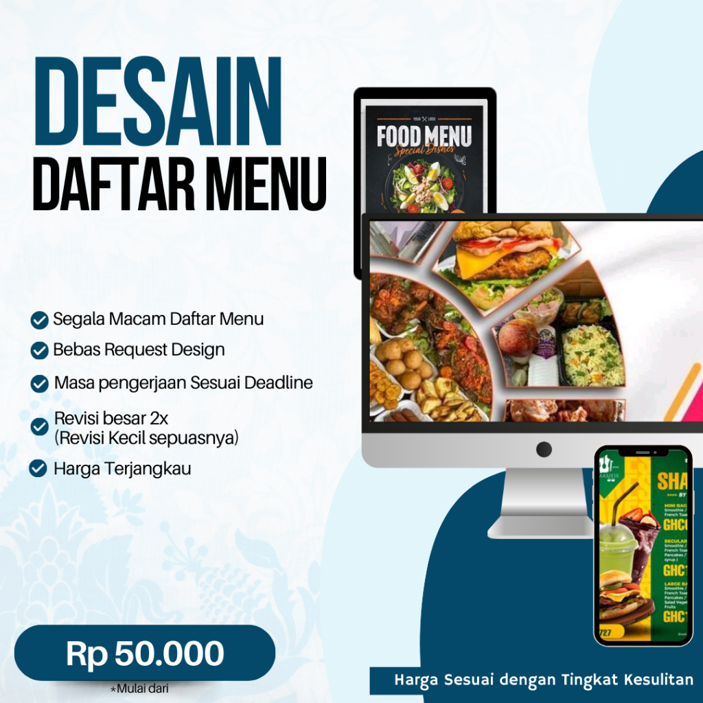 Jual JASA DESAIN DAFTAR MENU | JASA DESAIN DAFTAR MENU | Shopee Indonesia