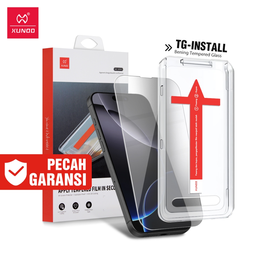 Jual XUNDD Tempered Glass Untuk Iphone 16 16 Pro 16 Pro Max Install HD Glass Anti Gores Kaca ...