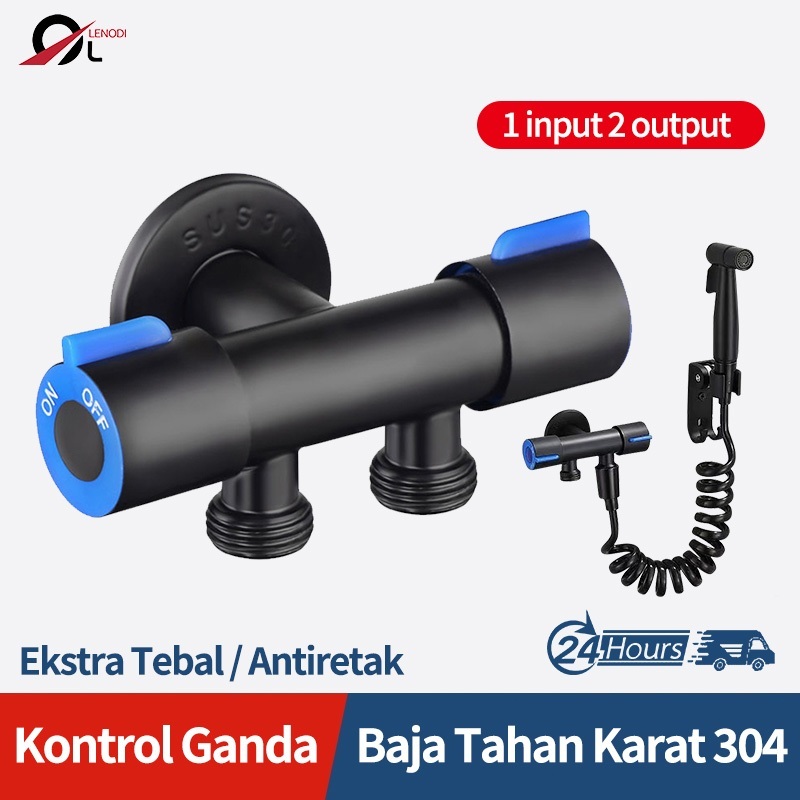 Jual Stop keran Cabang Double Stop Kran Shower Mandi Selang Mesin Cuci Tembok Angle Valve Air ...