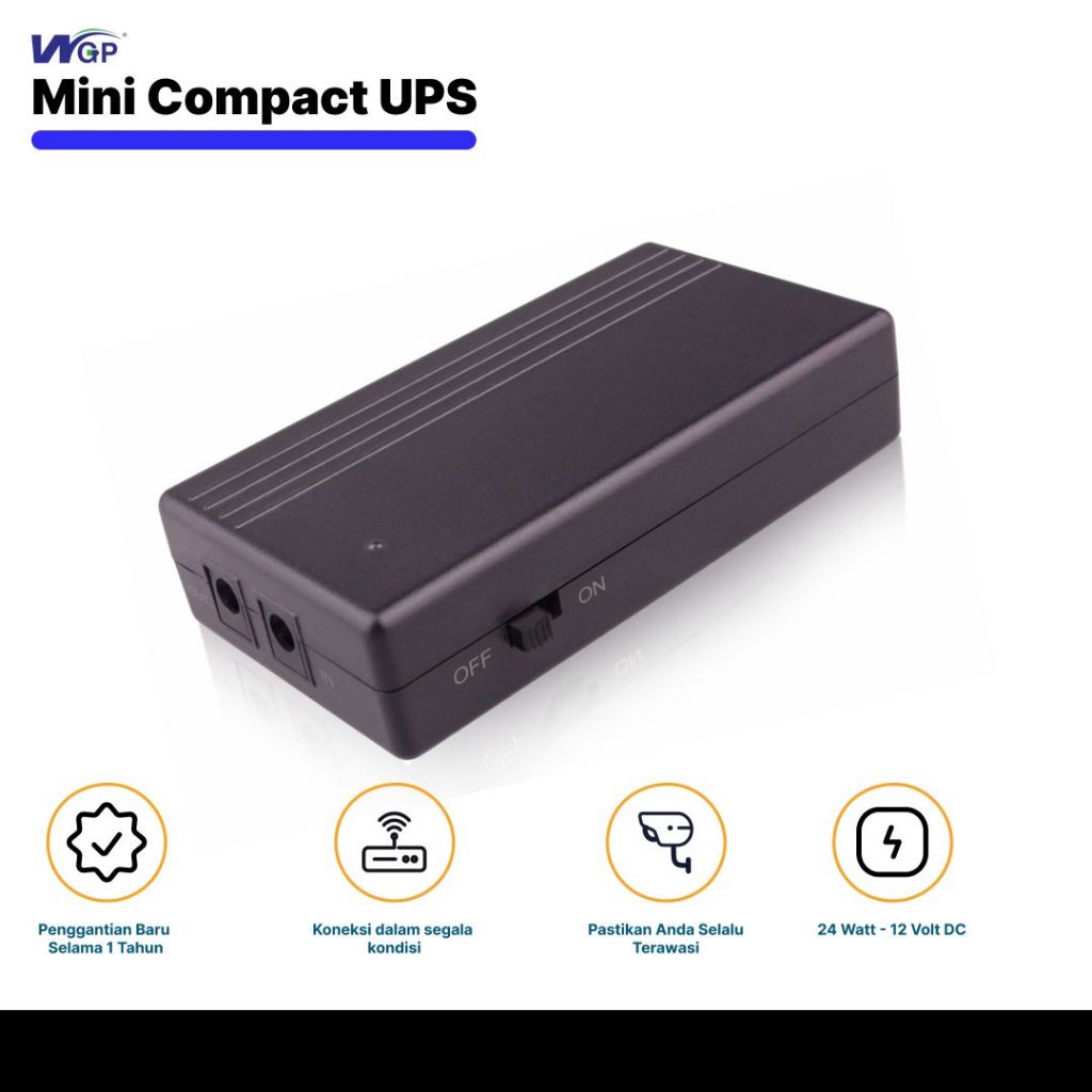 Jual WGP UPS1202A Mini DC UPS Travel Adaptor Backup CCTV Modem Router ...