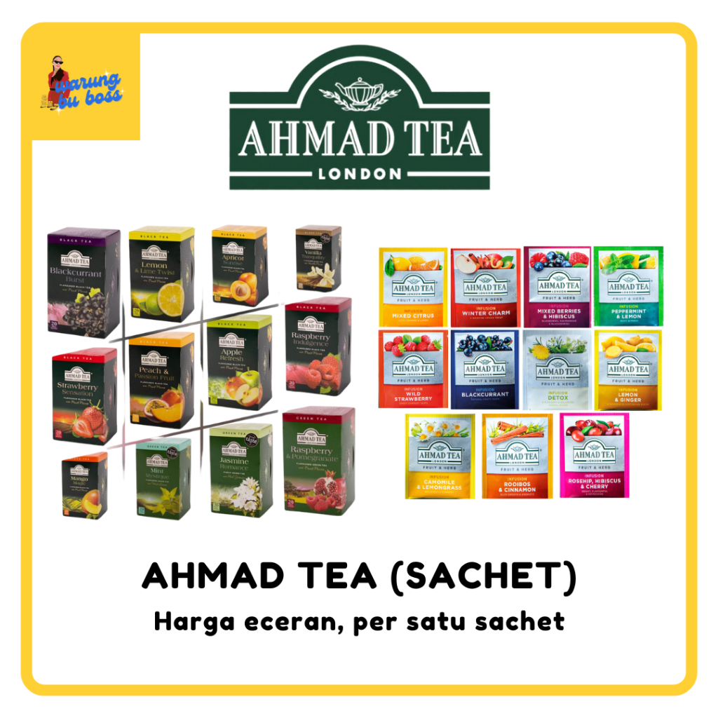 Jual Ahmad Tea London English Tea Fruit & Herb Ecer Satuan Sachet ...