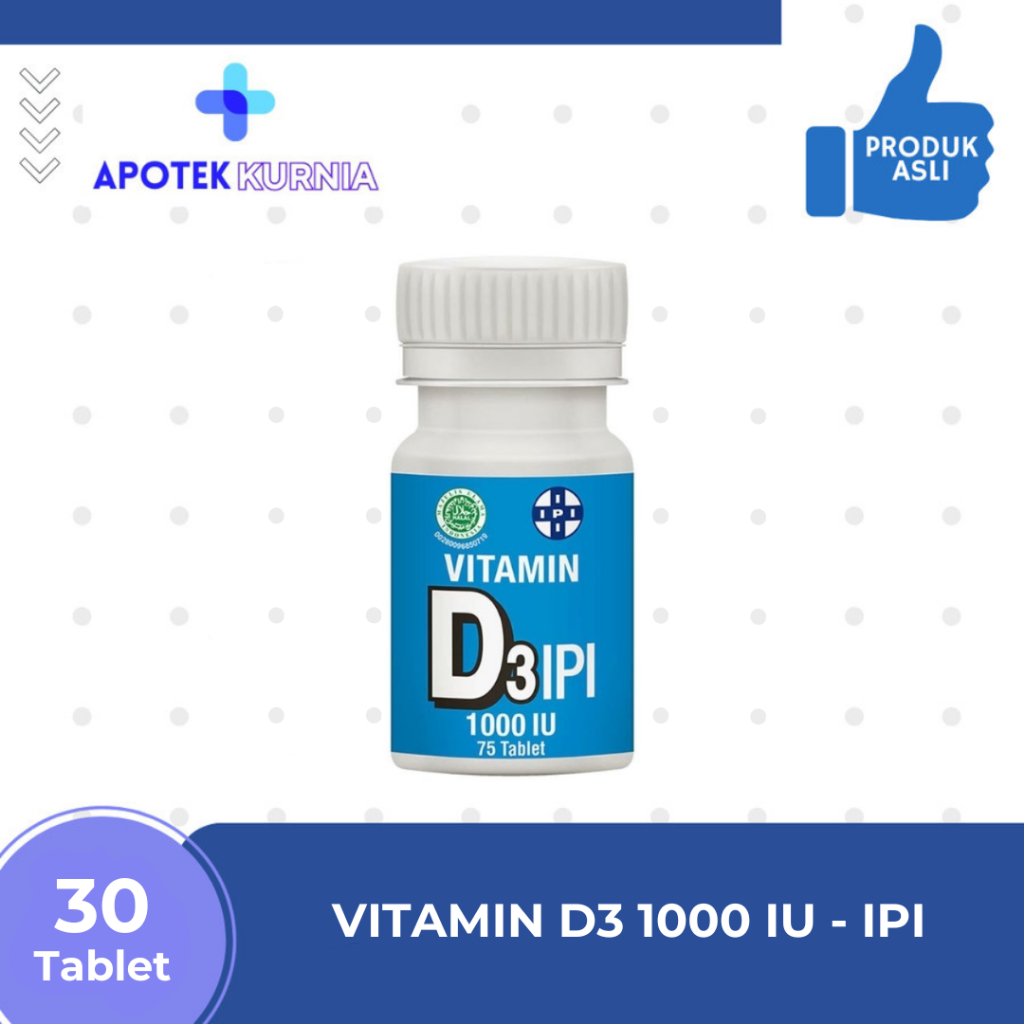 Jual VITAMIN D3 1000 IU - IPI - Isi 30 TABLET | Shopee Indonesia