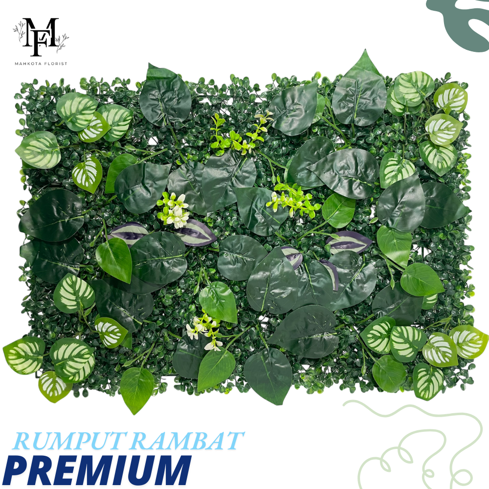 Jual Tanaman Rumput Dinding Rambat 40 x 60 CM Daun Hijau Palsu Dekorasi ...