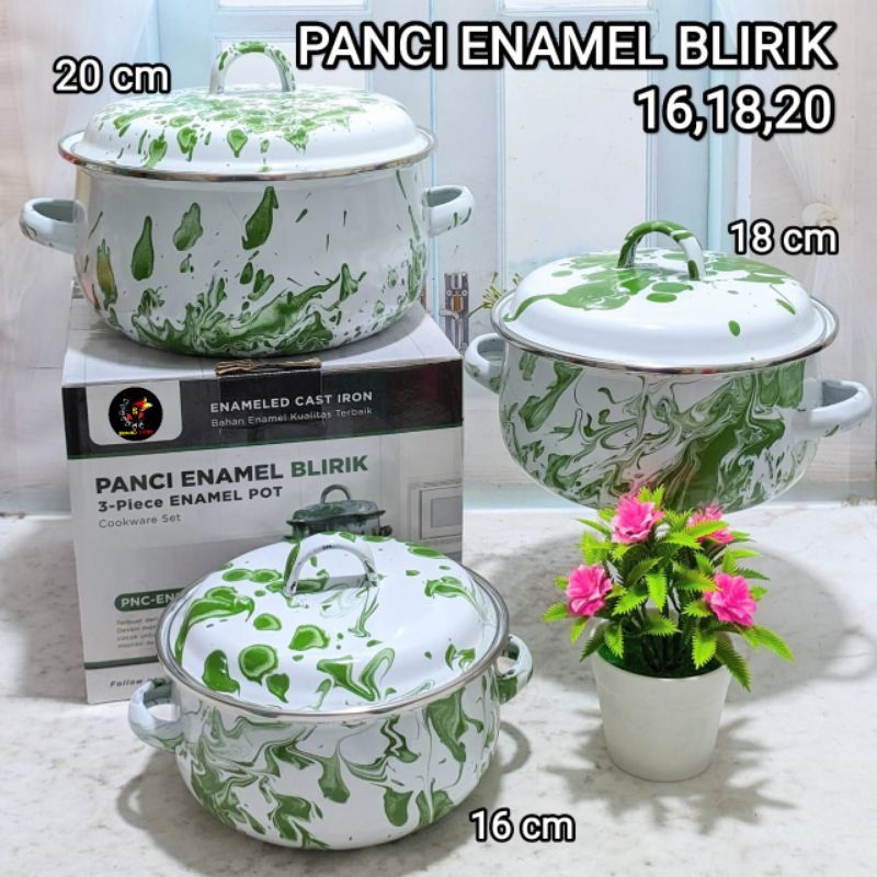 Jual Panci Set Enamel Deco Blirik Jadul 3In1 / 3 Pcs | Shopee Indonesia