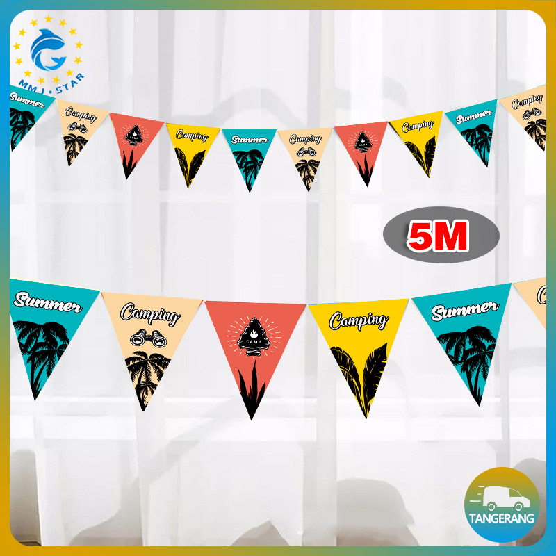 Jual Bunting Flag 5m-Warni Bendera Kain Segitiga-Bendera Segitiga Camping Untuk Hiasan Tenda ...