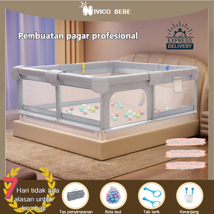Jual NIVICO BEBE Pagar Bayi Pagar Kasur Pengaman Bayi Pagar Mainan Anak ...