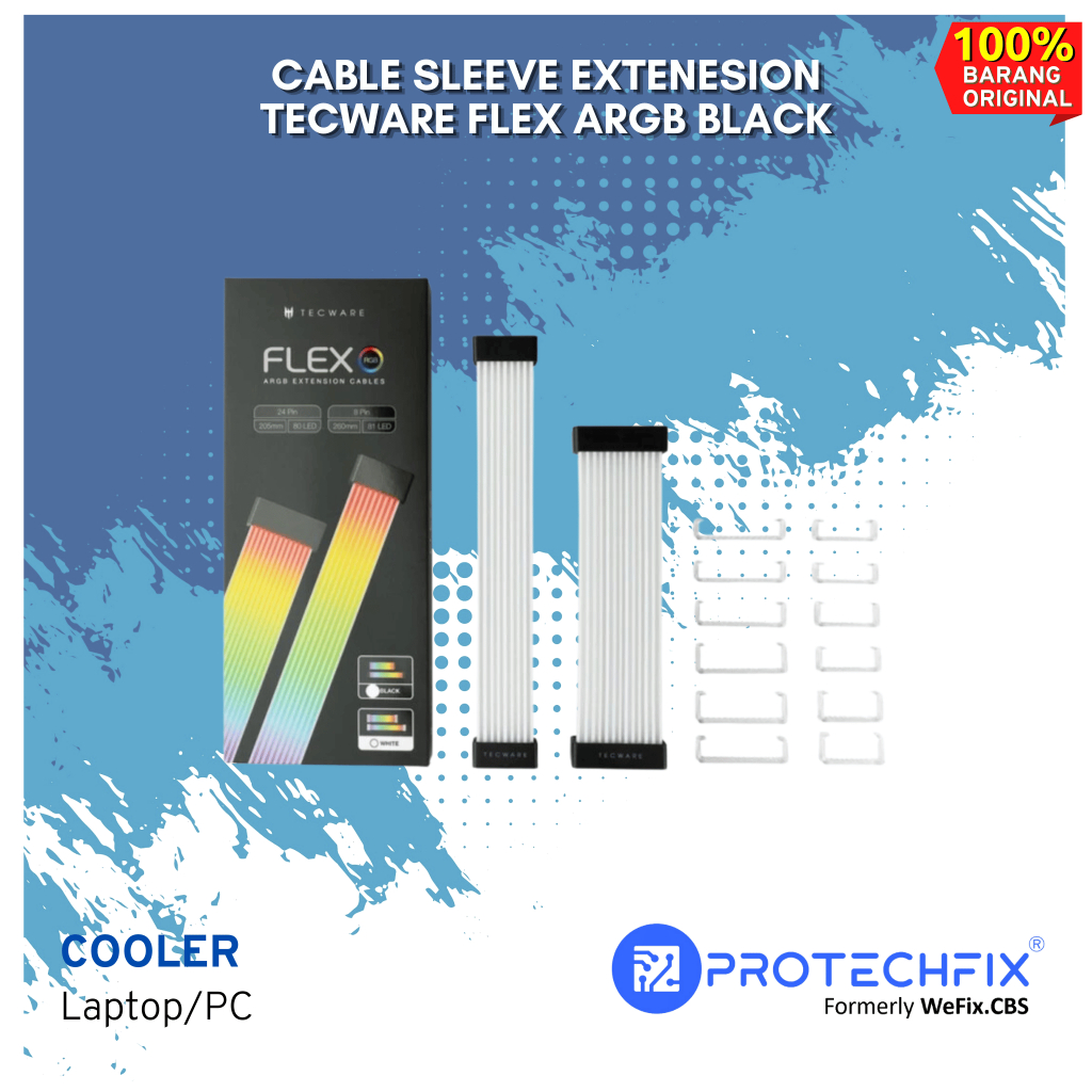 Jual Cable Sleeve Extension Tecware Flex ARGB Black / white | Shopee ...