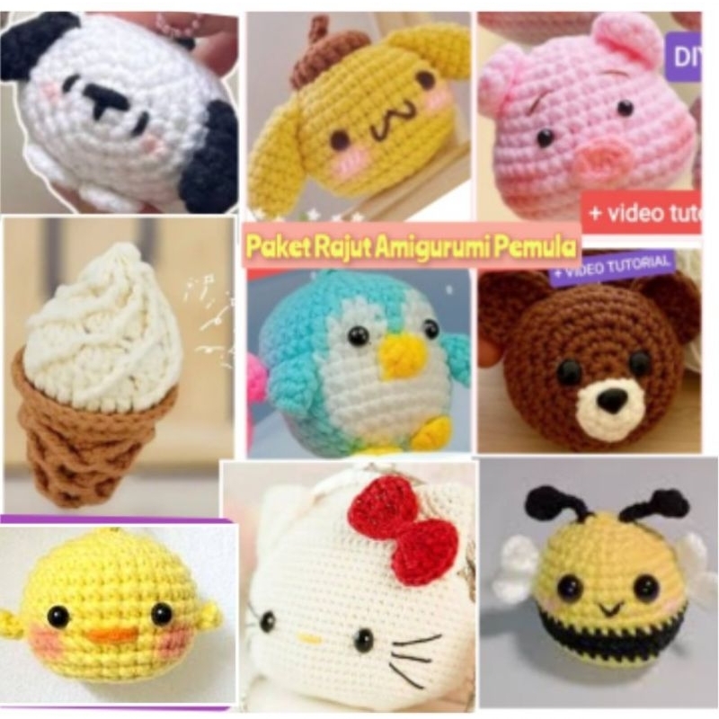 Jual DIY CROCHET KIT pemula amigurumi PAKET BELAJAR MERAJUT + VIDEO TUTORIAL kerajinan tangan ...