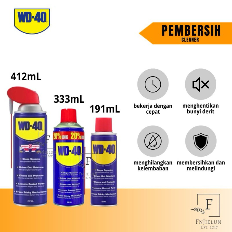 Jual WD40 / WD-40 / WD 40 Cairan Pelumas Anti Karat Original 120ml 191ml 333ml 412ml | Shopee ...
