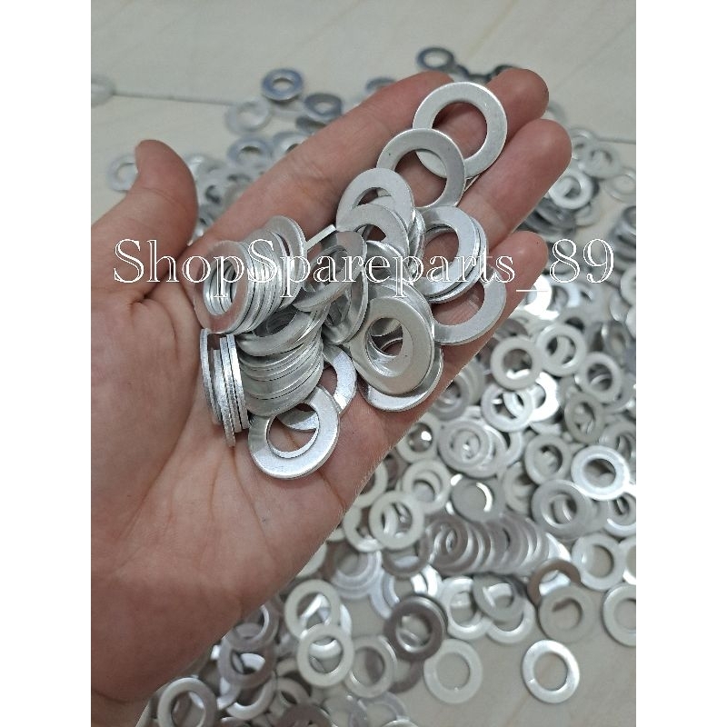 Jual [ 50 - 100 PCS ] RING OLI ALUMUNIUM M12 / RING OLI MESIN , PAKET ...